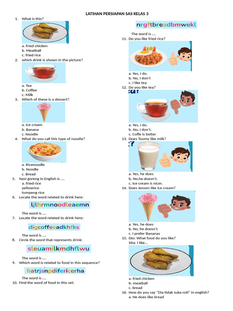 bahasa inggris | PDF | Lunch | Meal