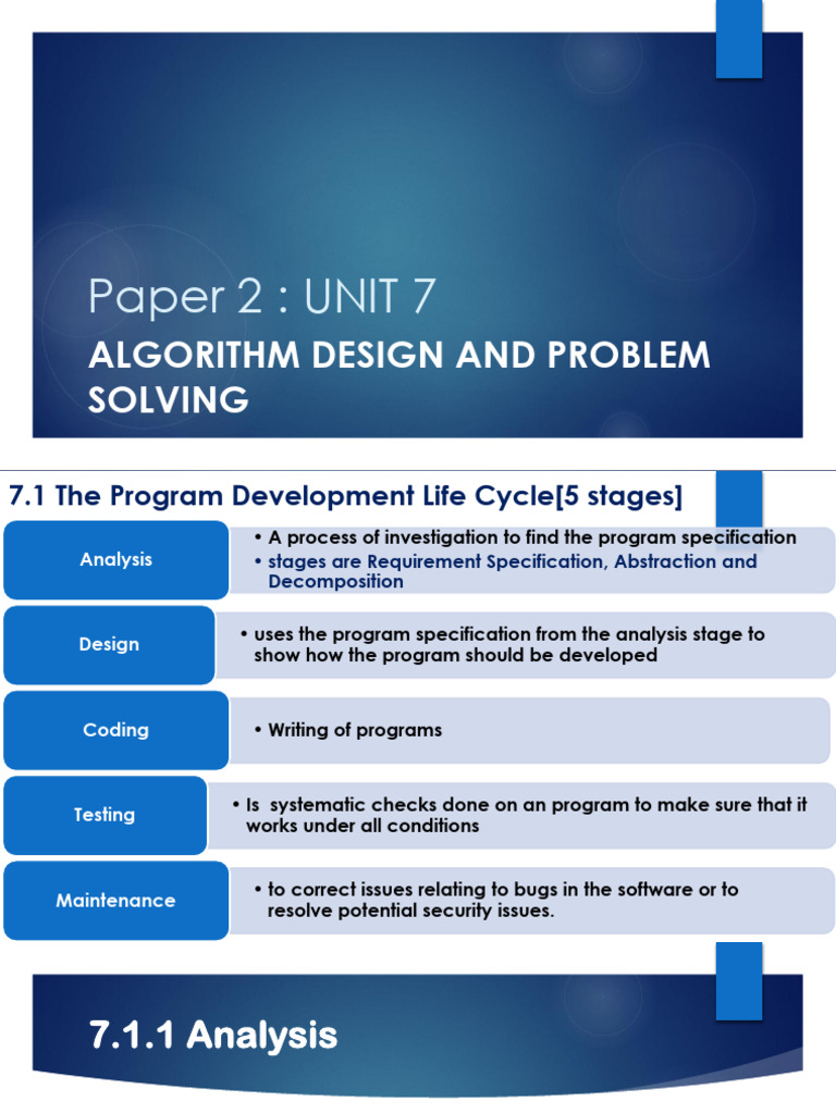 Unit 7-AlgodesignAndProbsolv (2) | PDF | Control Flow | Algorithms