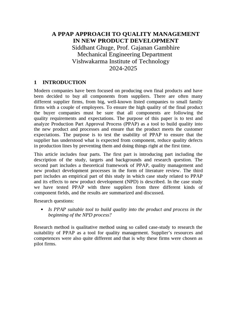 Internship Real Research Paper | PDF | New Product Development ...