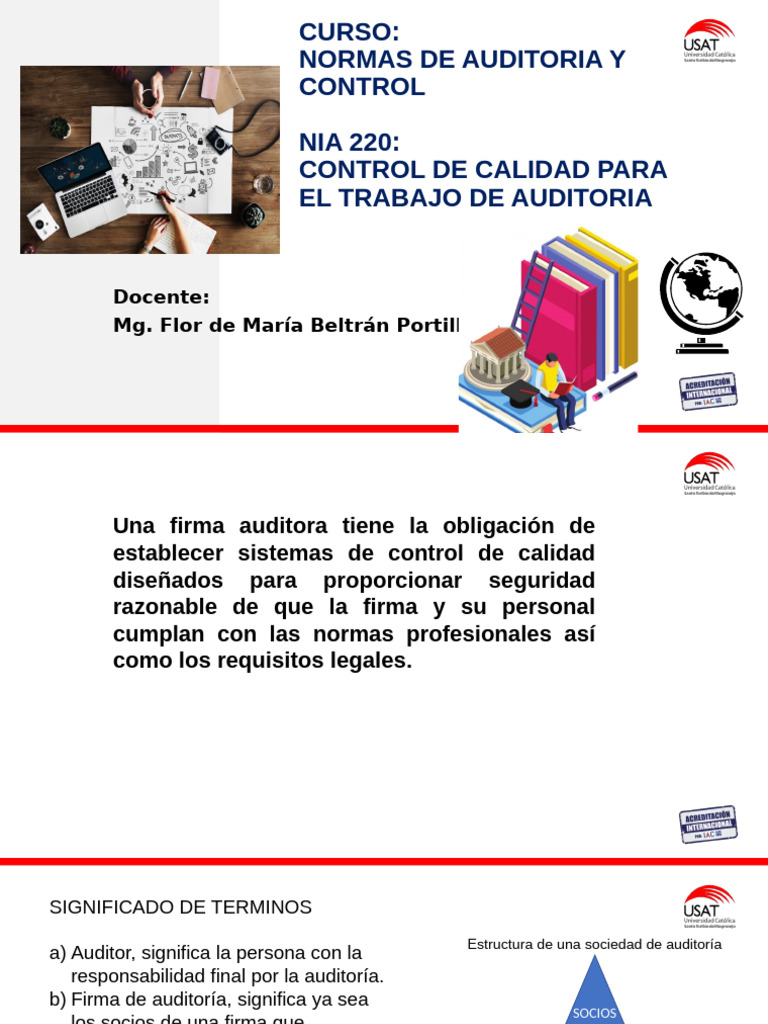 Nia 220 Control de Calidad y 200 Objetivos Globales Del Auditor | PDF | Auditoría | Contralor