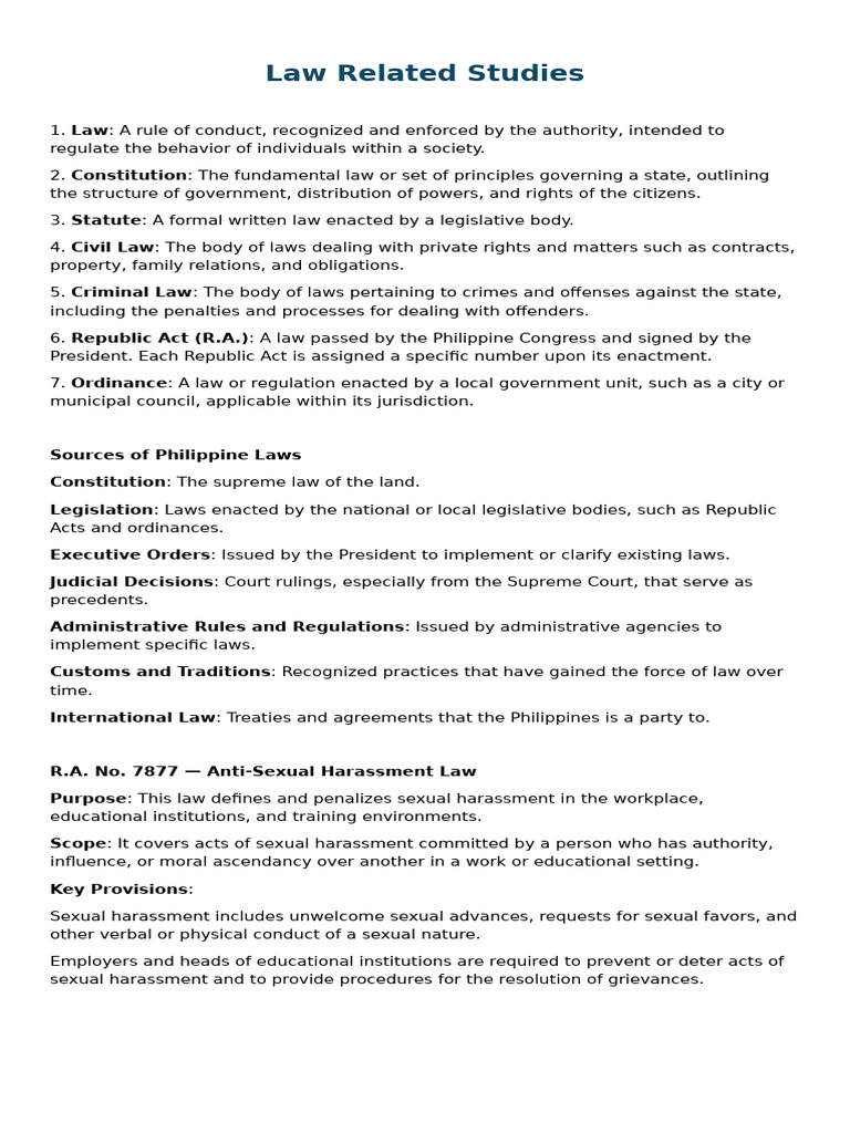 Law Related Studies | PDF
