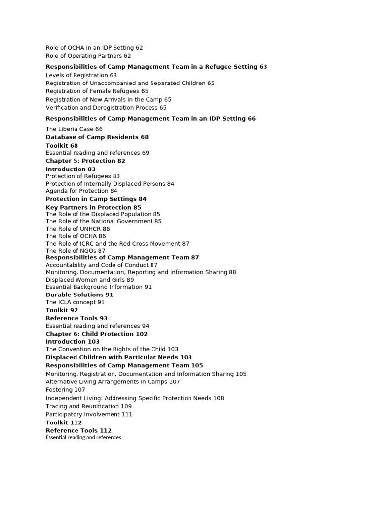 Role of OCHA in An IDP Setting 62 | PDF