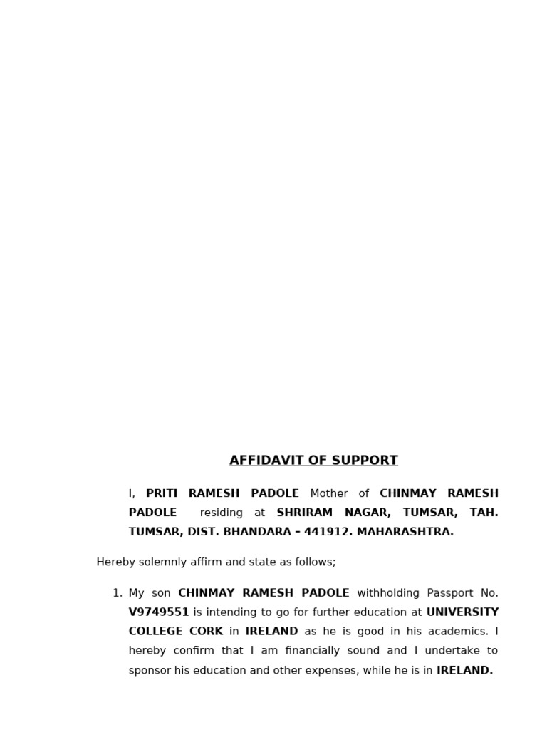 Affidavit of Support | PDF