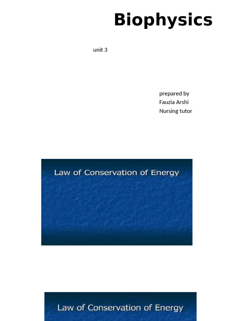 Biophysics Unit 3 Overview | PDF
