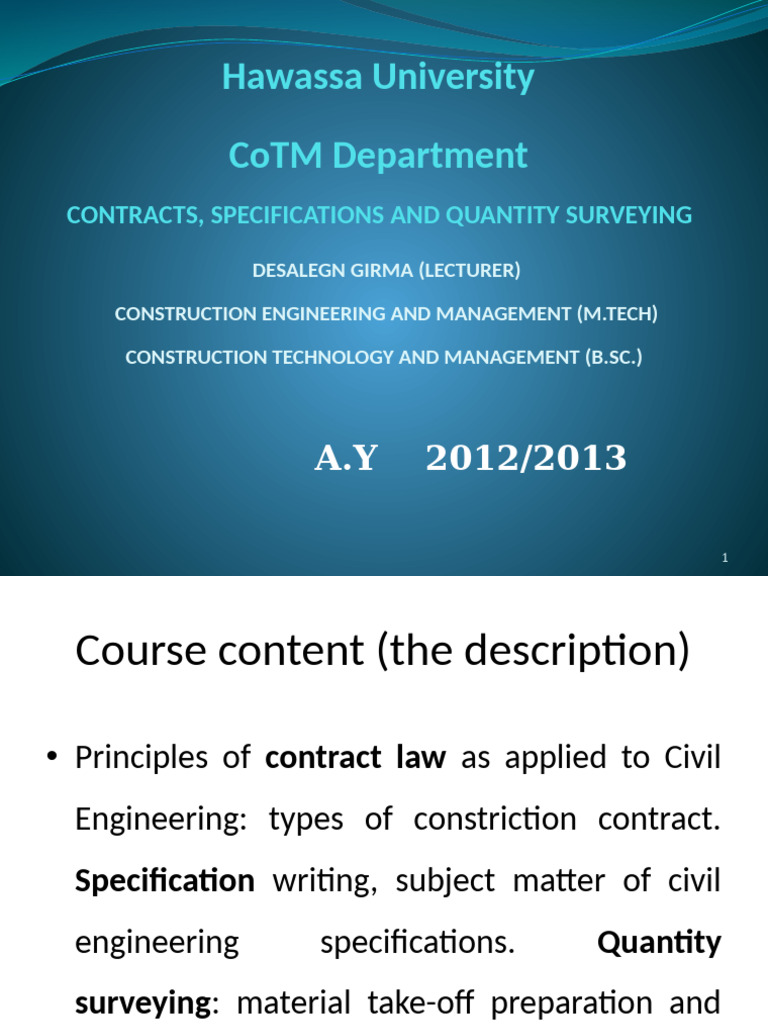 Contract, Spec & Quantity | PDF | Employment | Specification (Technical Standard)