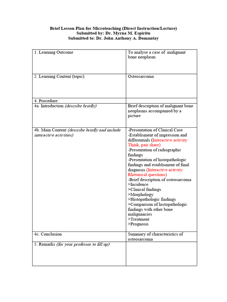CIT Med 201 Finals Lesson Plan | PDF
