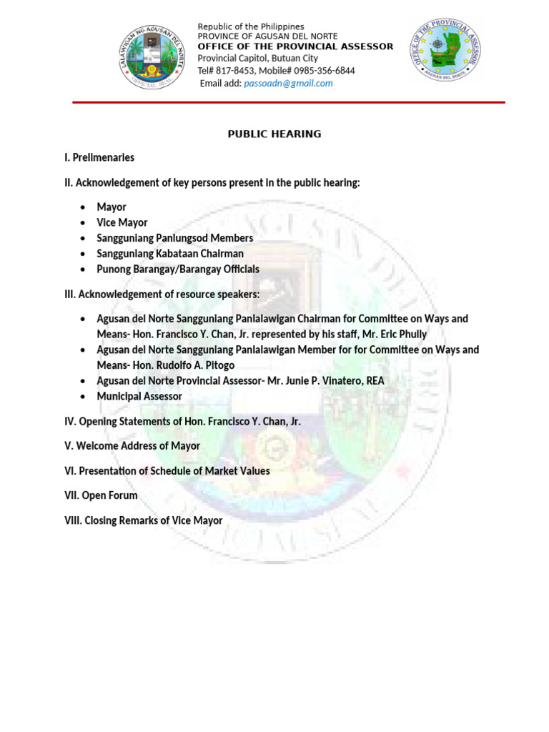 Public Hearing | PDF