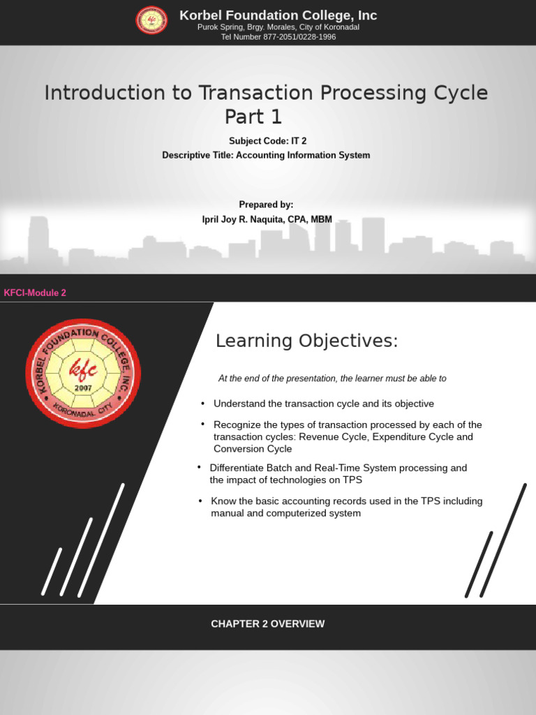 2 It2 Ais Introduction To Transaction Processing Pdf Accounting Cash