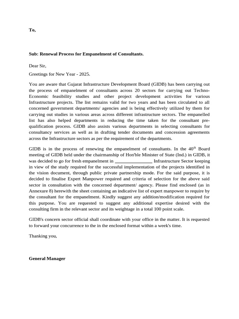 Format for Expert Manpower Letter | PDF