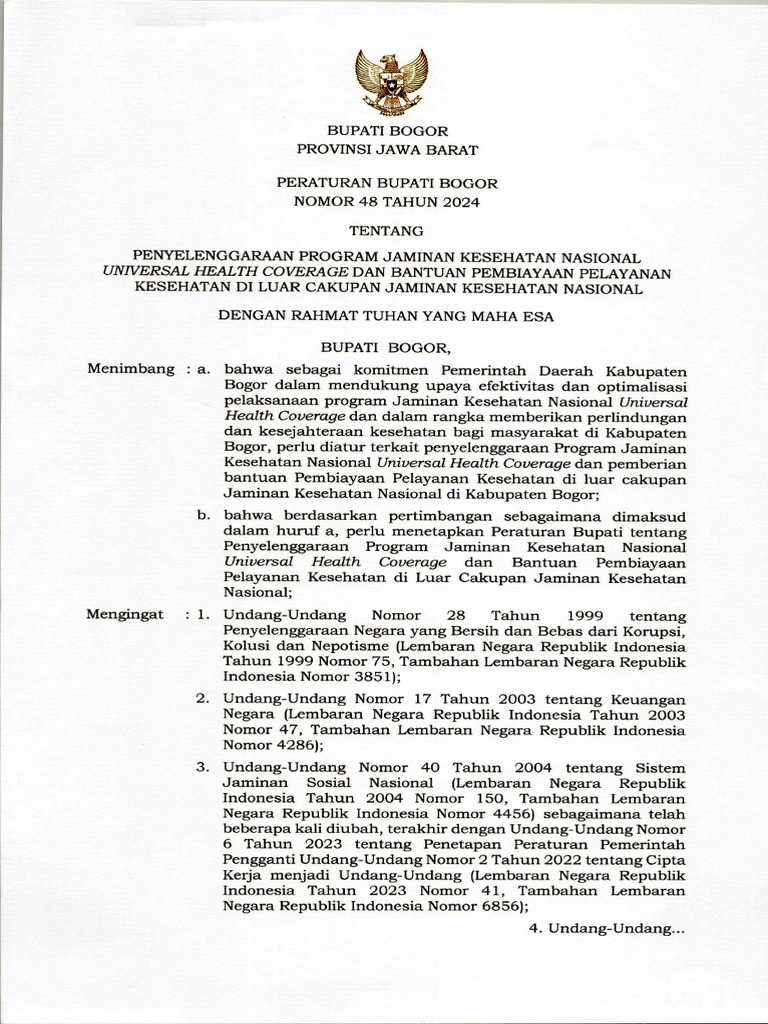 Perbup Bogor 48 Tahun 2024 | PDF