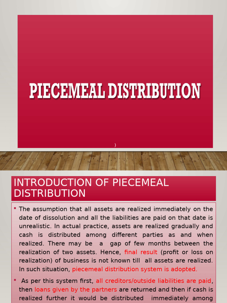 Piecemeal Distribution | PDF | Balance Sheet | Stocks