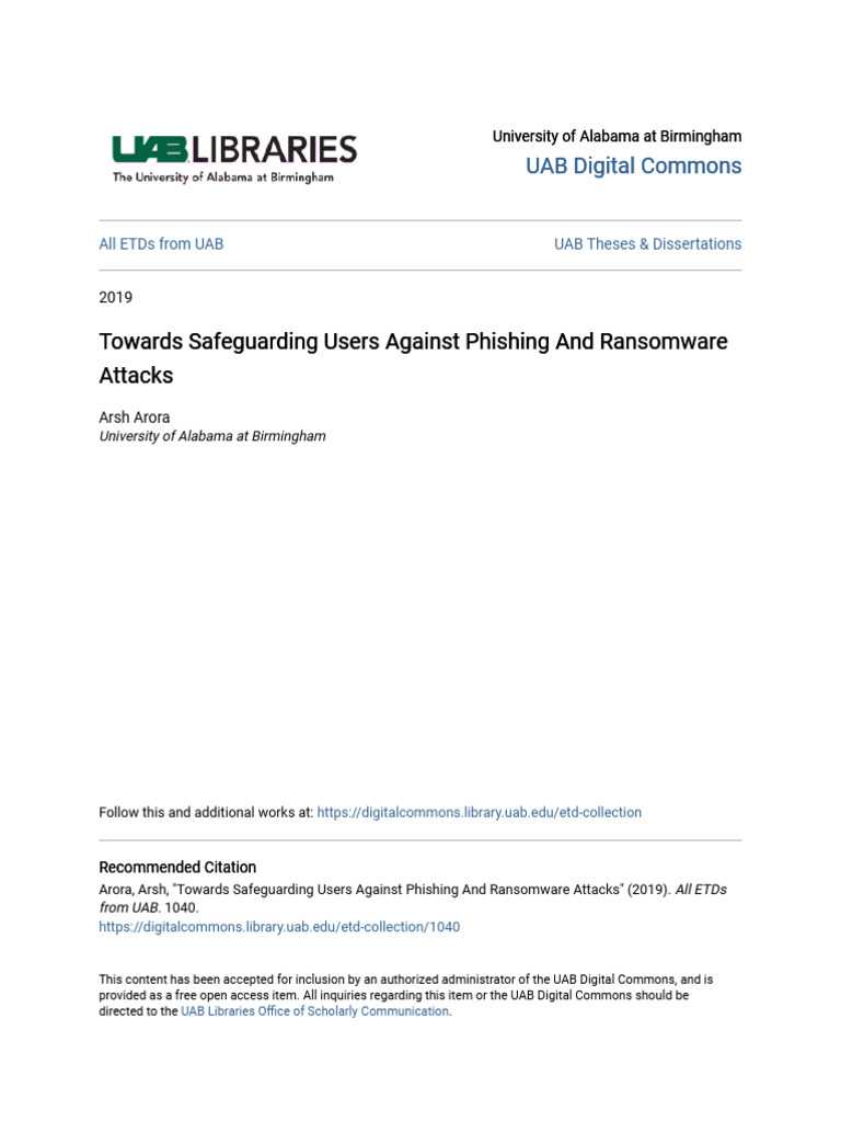 Towards Safeguarding Users Against Phishing and Ransomware Attack | PDF | Cybercrime | Ransomware