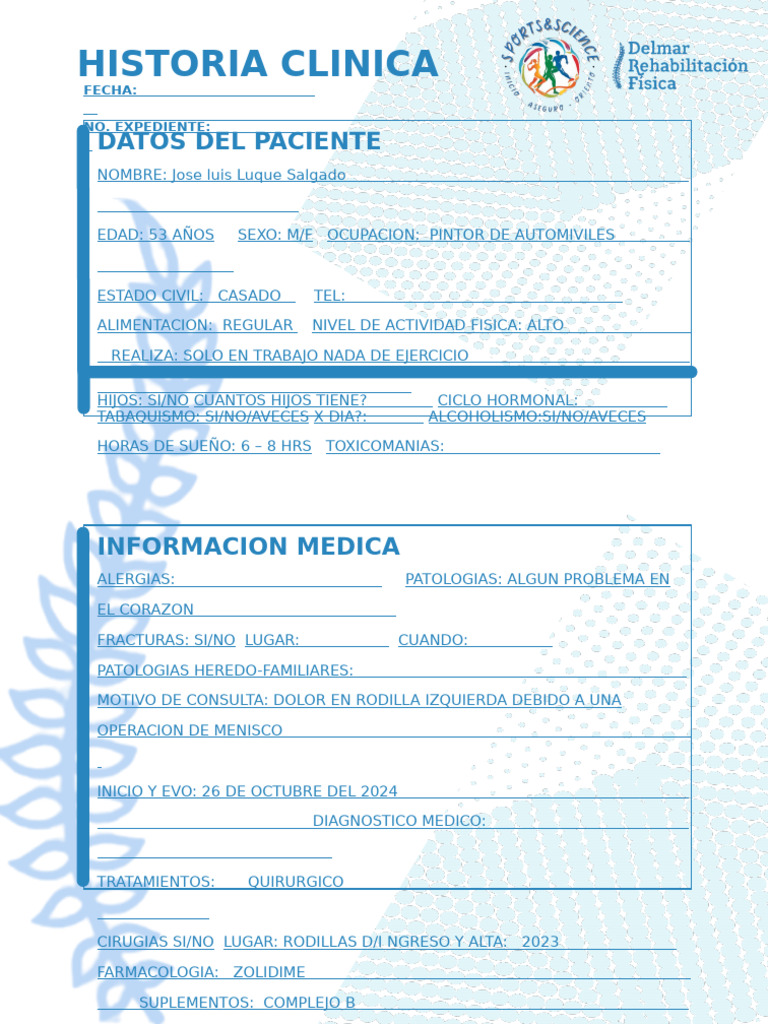Informe Médico de Jose Luis Luque | PDF