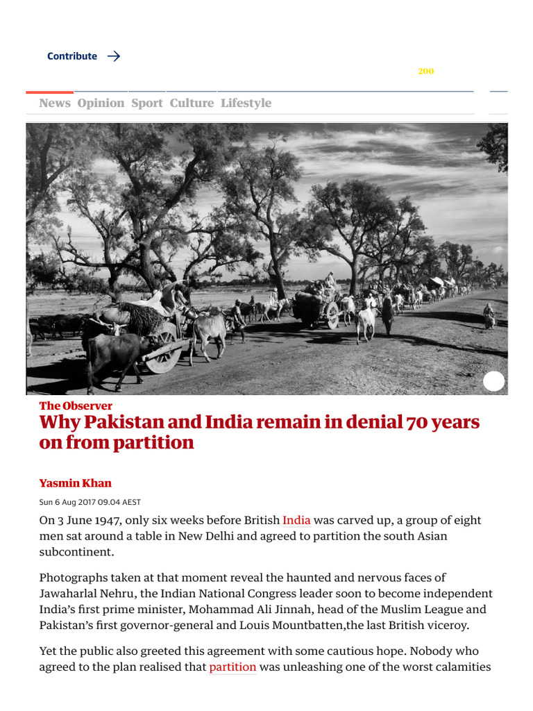 Why Pakistan and India remain in denial 70 years on from partition ...