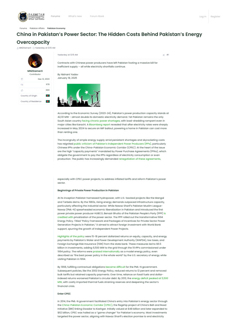 China in Pakistan's Power Sector - The Hidden Costs Behind Pakistan's ...