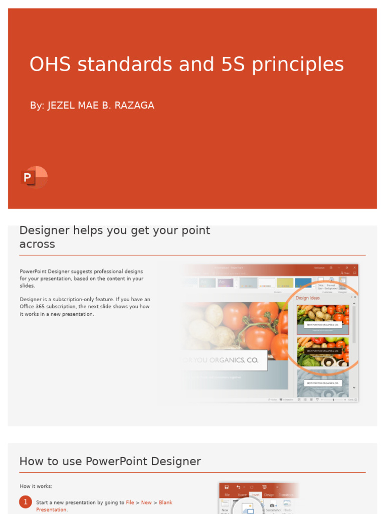 OHS Standards and 5S Principles Guide | PDF | Microsoft Power Point ...