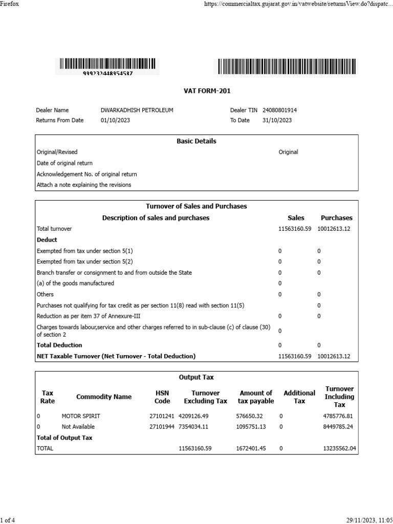 VAT FORM-201: Deduct | PDF | Taxes | Credit Card