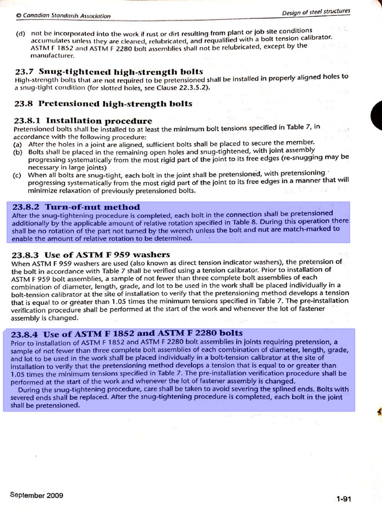 Canadian Manual - Bolt Pretensioning | PDF