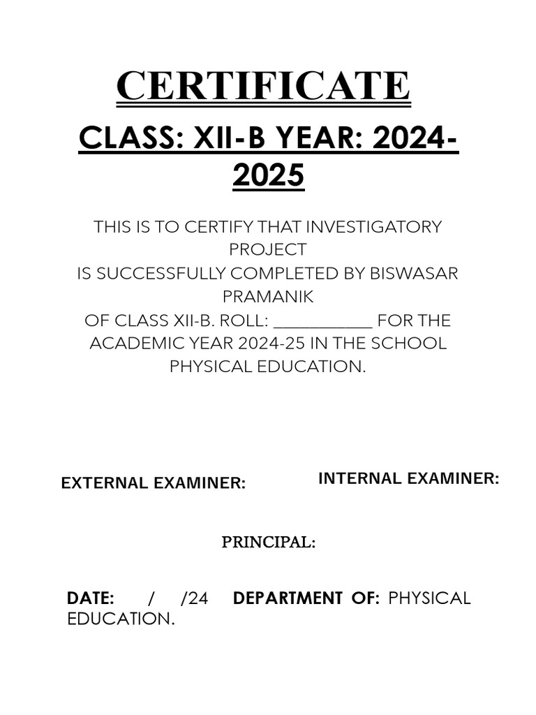 PE Certificate | PDF