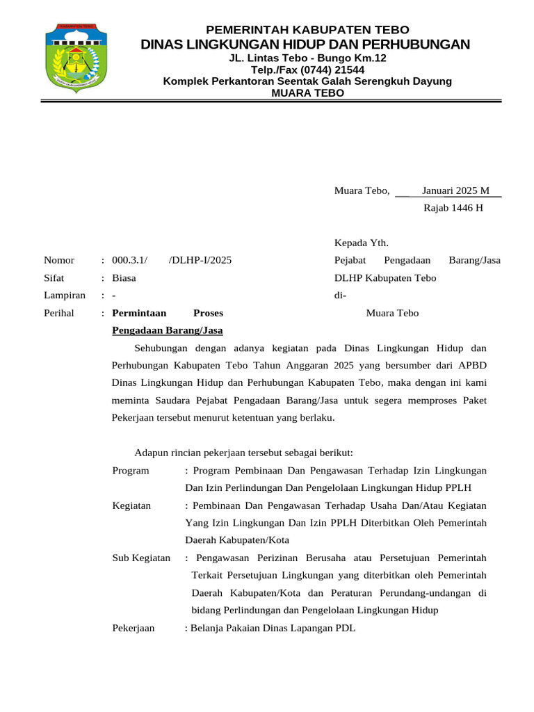 Surat Proses PDL 2025 | PDF