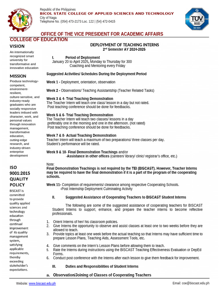 Guidelines For Cooperating Teachers | PDF | Teachers | Lesson Plan