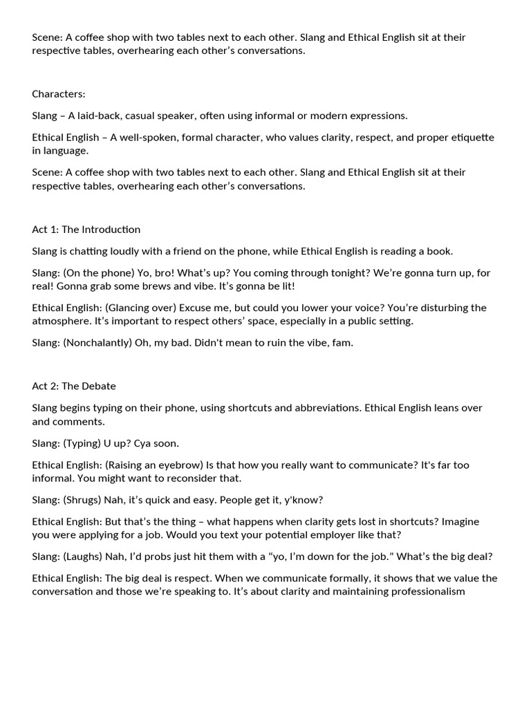 Slang vs ethical play | PDF
