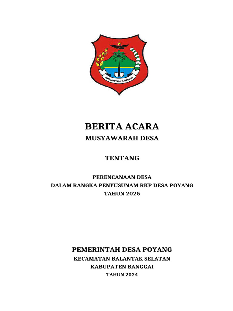 02.BA Musyawarah Desa RKP 2025 | PDF