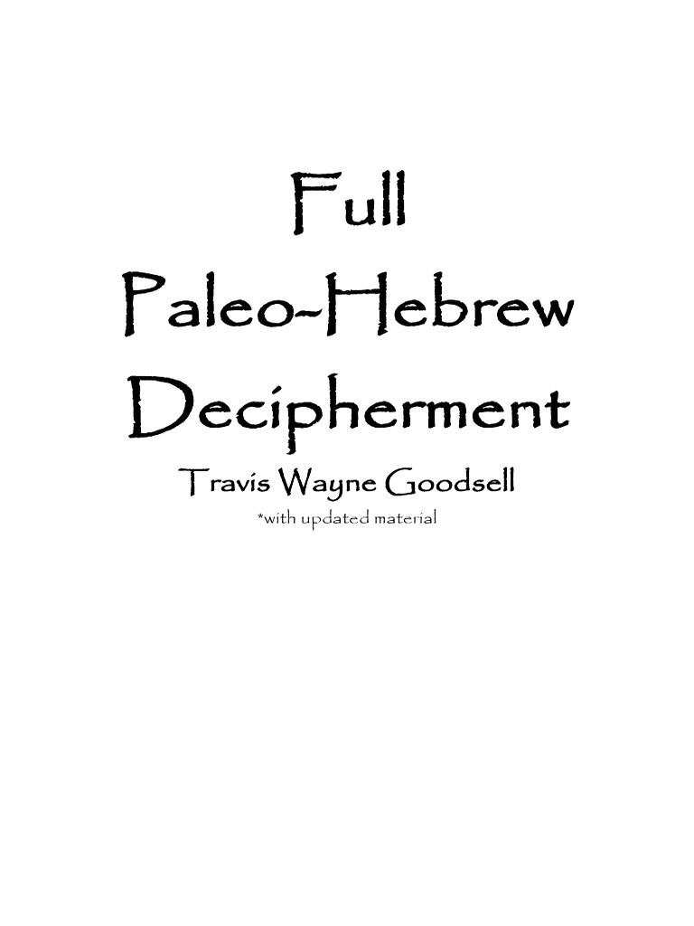 Deciphering Paleo-Hebrew Language | PDF | Verb | Ancient Egypt