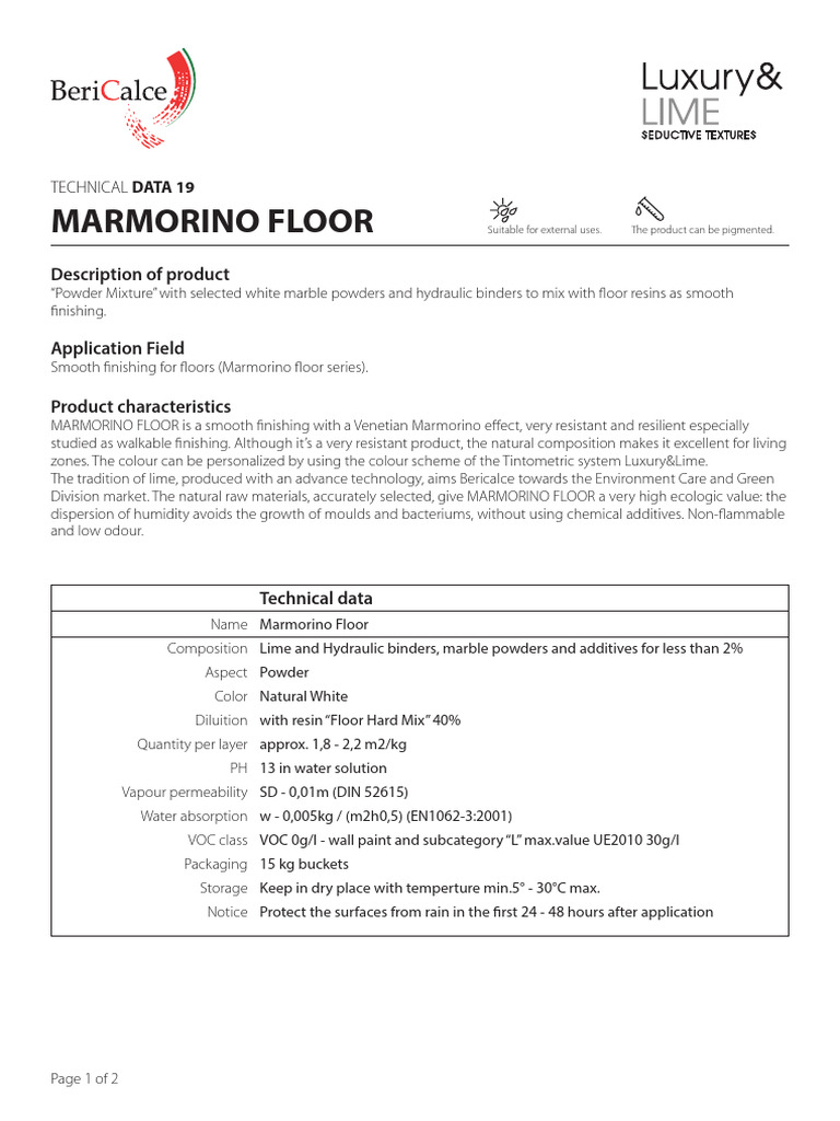 19-TC-Marmorino-Floor | PDF | Lime (Material) | Paint