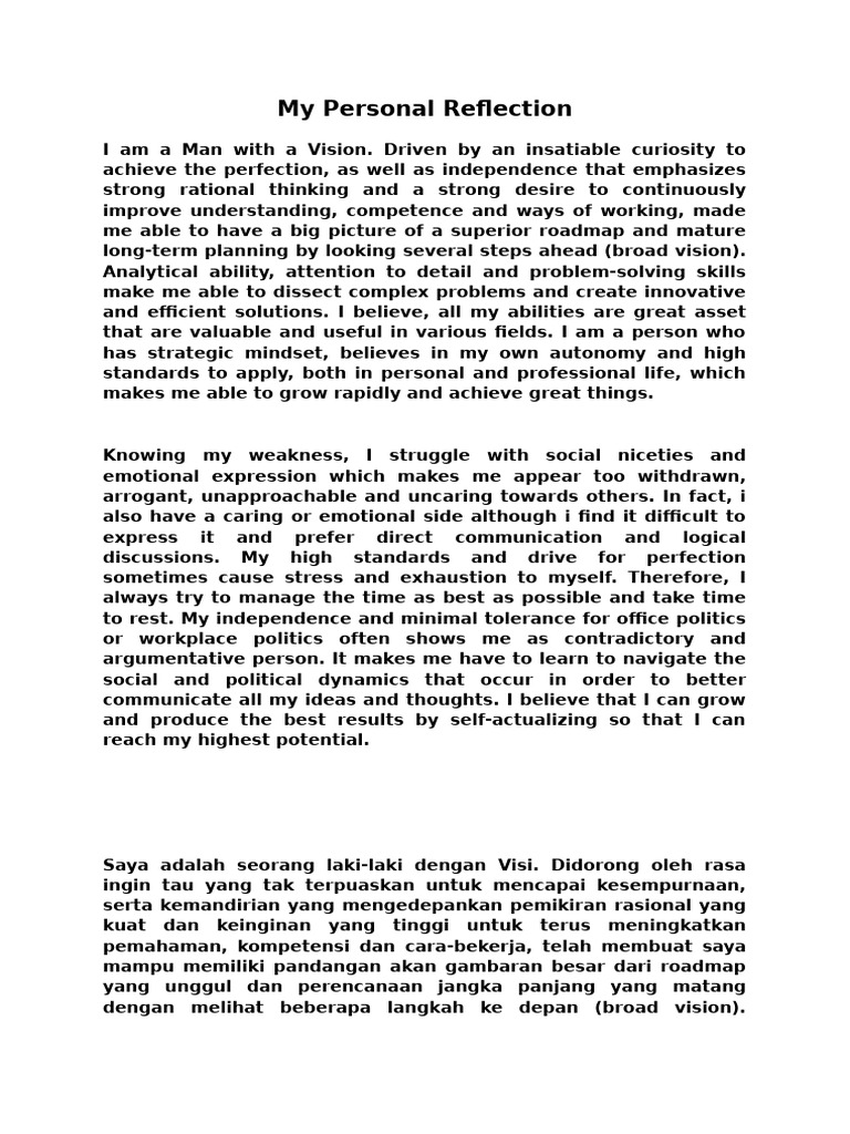 My Personal Reflection | PDF