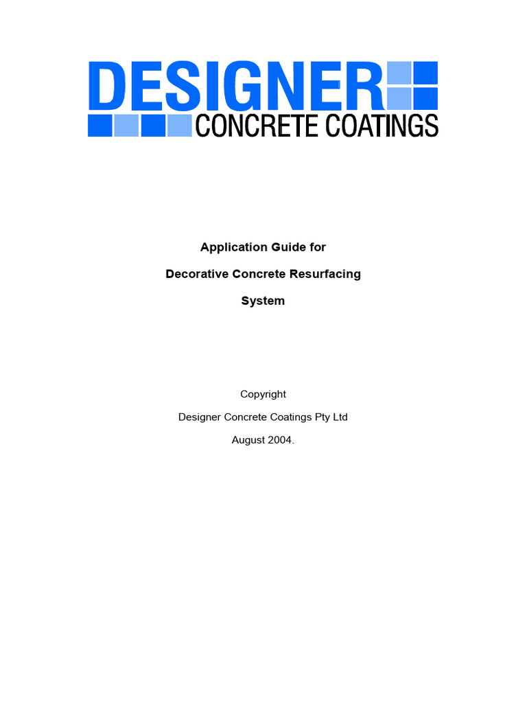 Decorative Concrete Resurfacing Guide | PDF | Road Surface | Concrete