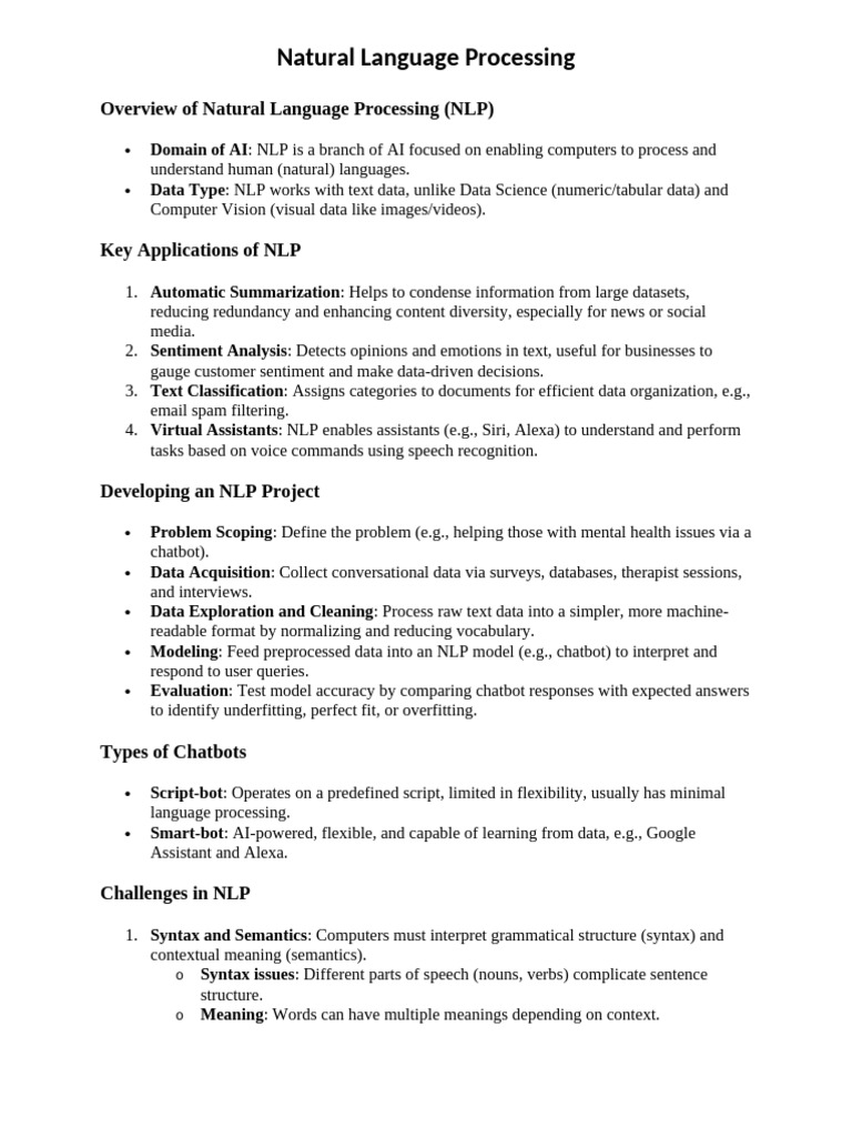 Natural Language Processing - NOTES | PDF | Human Communication | Computing