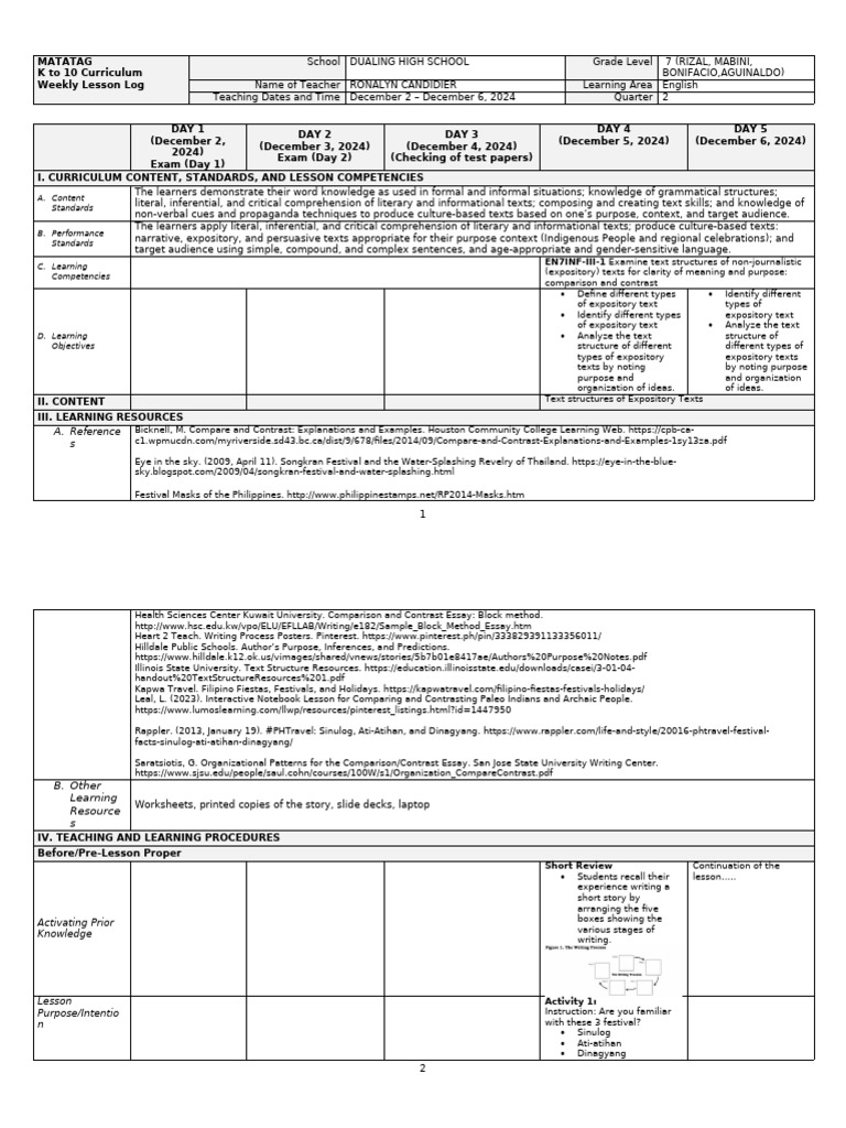 MATATAG-LP-Q3 week 1 | PDF | Learning | Cognition