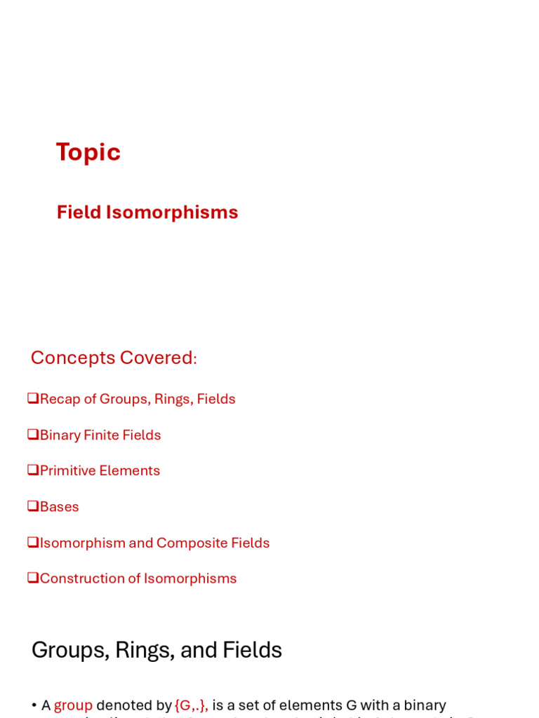 Isomorphism and Finite Fields | PDF | Field (Mathematics) | Group (Mathematics)
