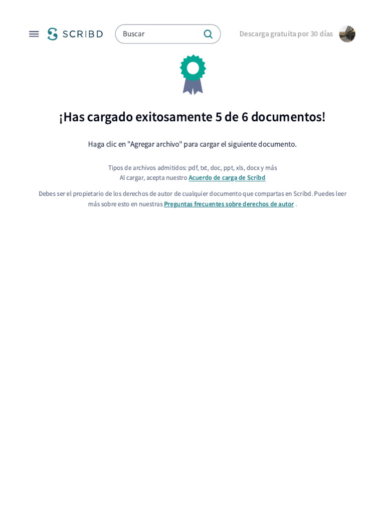 Carga de documentos en Scribd | PDF