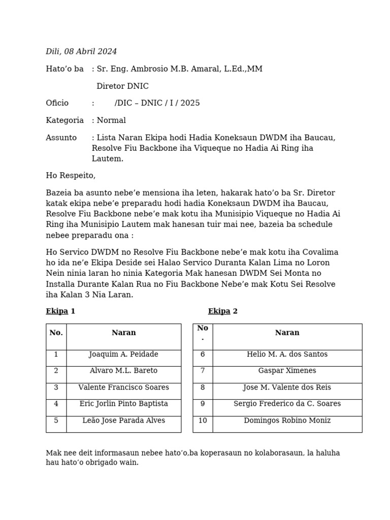 Lista de Equipos para Conexión DWDM | PDF