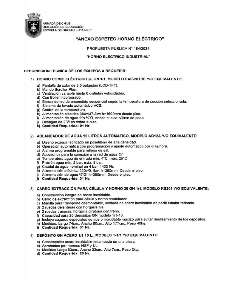 Anexo_Espetec_Horno_Eléctrico | PDF