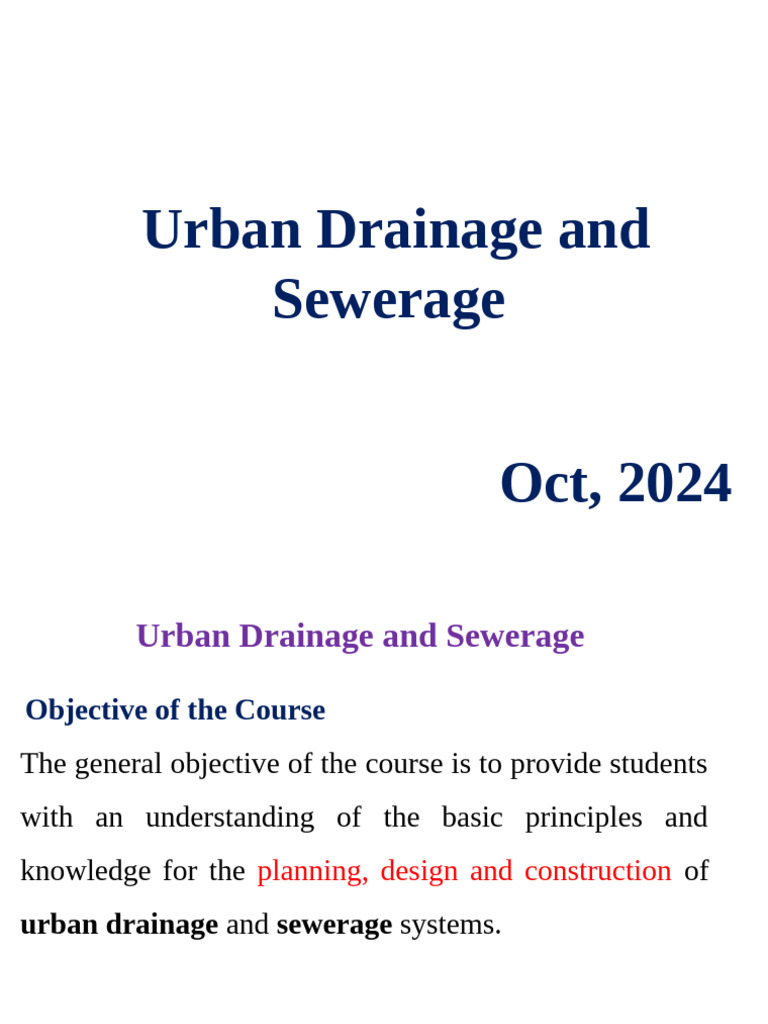 Urban Drainage and Sewerage Systems Guide | PDF | Sanitary Sewer ...