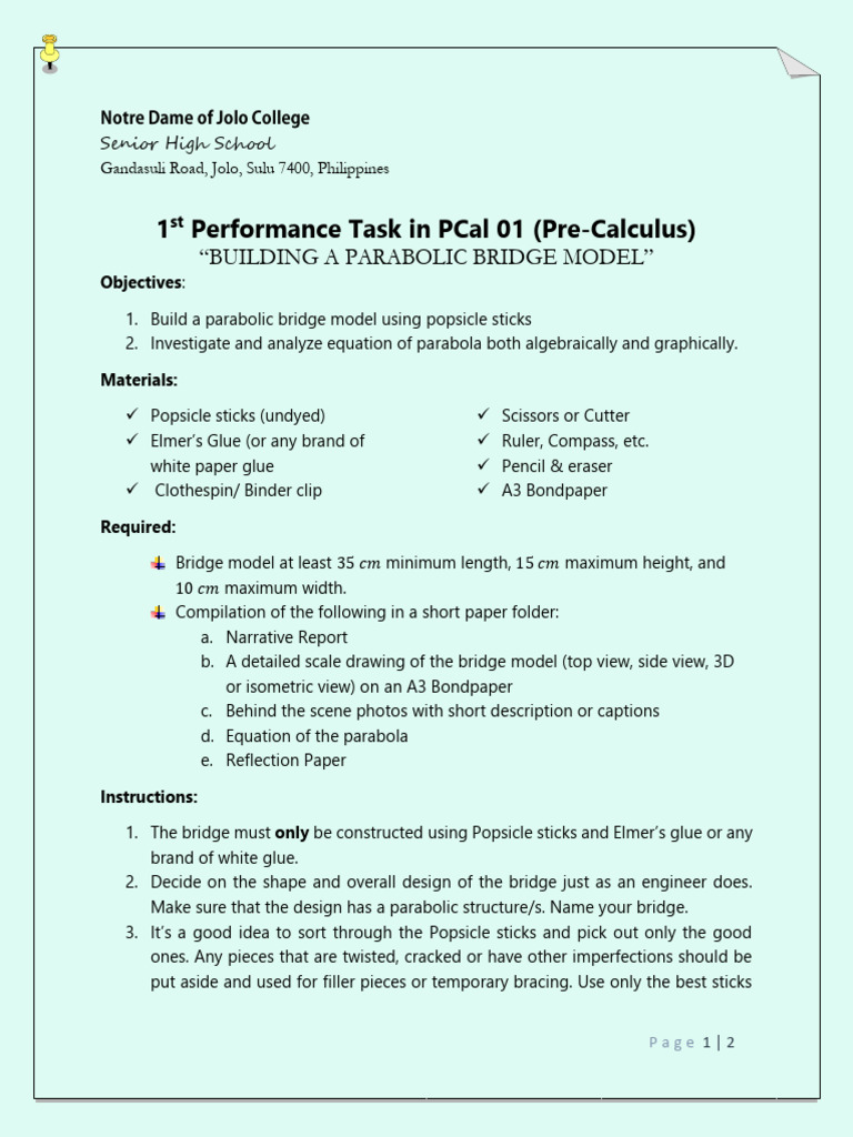 1st-Quarter-Performance-Task-in-PCal | PDF