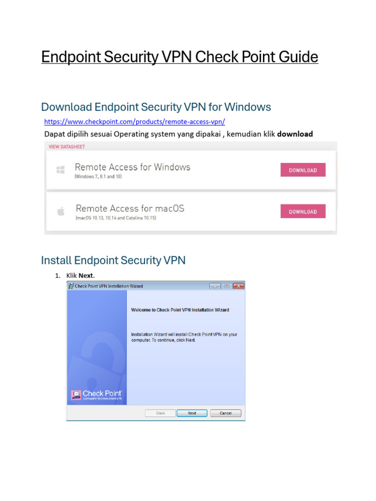 Panduan Instalasi VPN Check Point | PDF