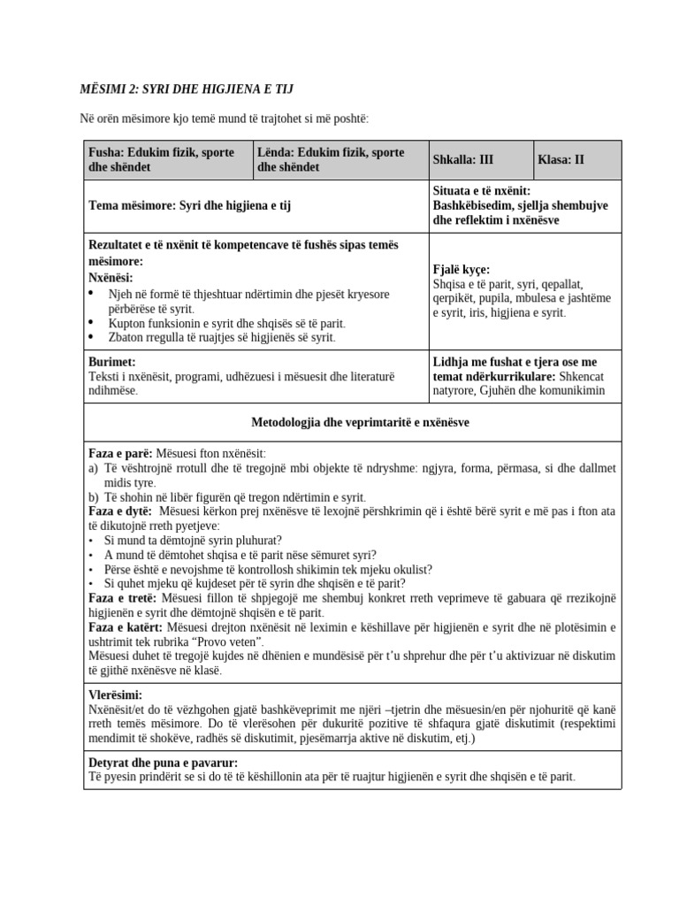1.2. Syri Dhe Higjiena e Tij | PDF