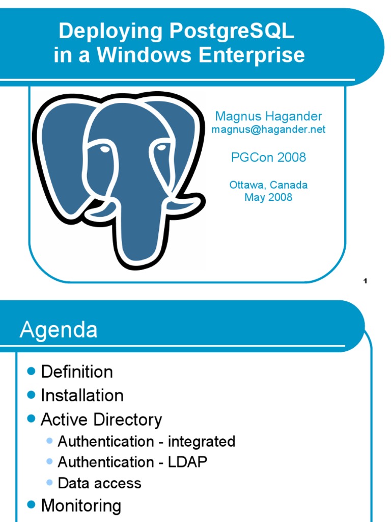 Deploying PostgreSQL in A Windows Enterprise | PDF | Active Directory ...