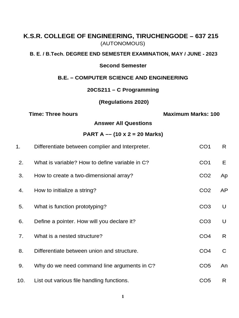 CP MAY JUNE 2023 | PDF | Pointer (Computer Programming) | Computer Engineering