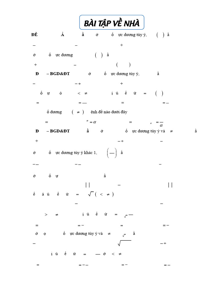 BTVN - Công TH C Logarit | PDF