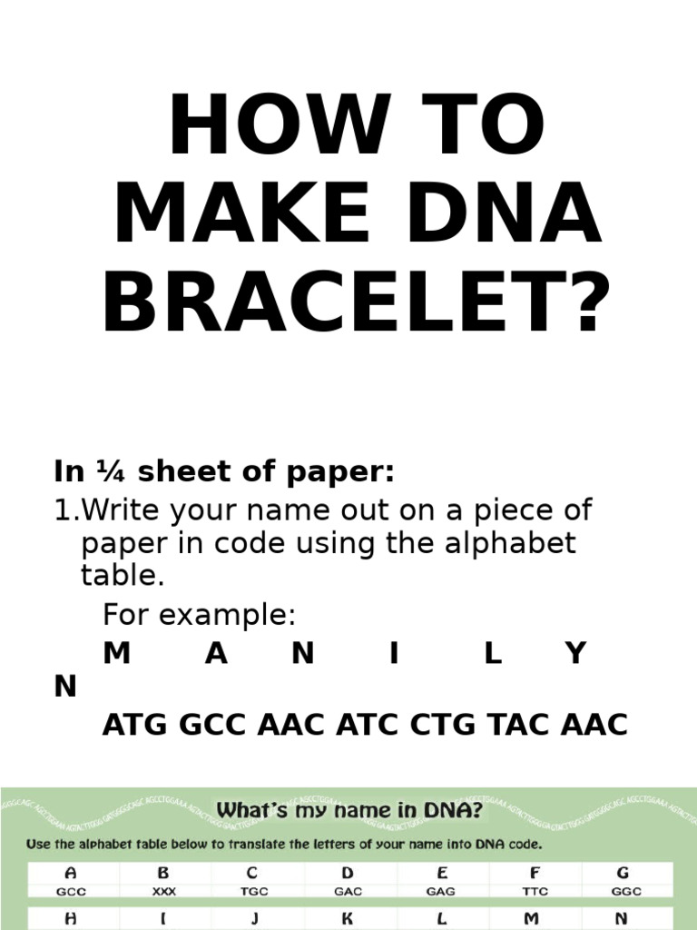 PT How To Make A Dna Bracelet | PDF