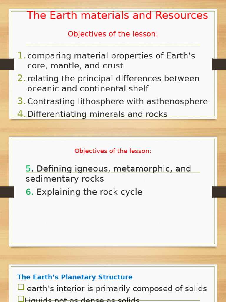 Earth Science Lesson 3-24-25 | PDF | Rock (Geology) | Earth