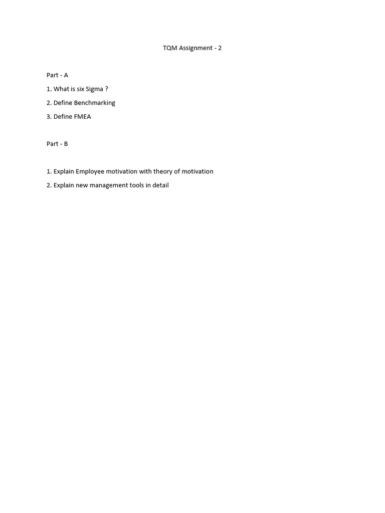 TQM Assignment 2 | PDF