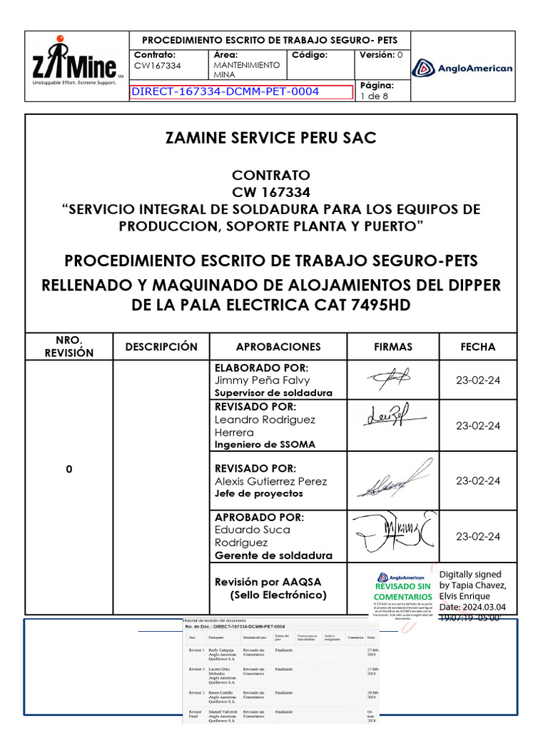 PETS004_Rellenado y maquinado de alojamientos del Dipper de la pala ...