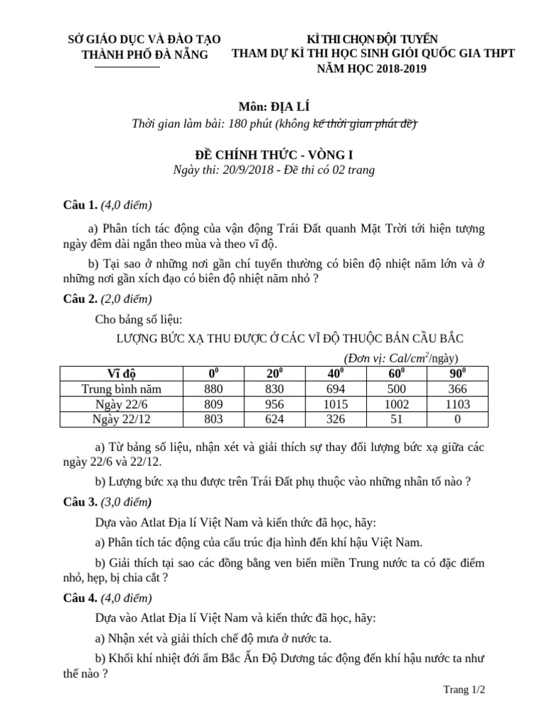 Vong 1-2018-2019 | PDF