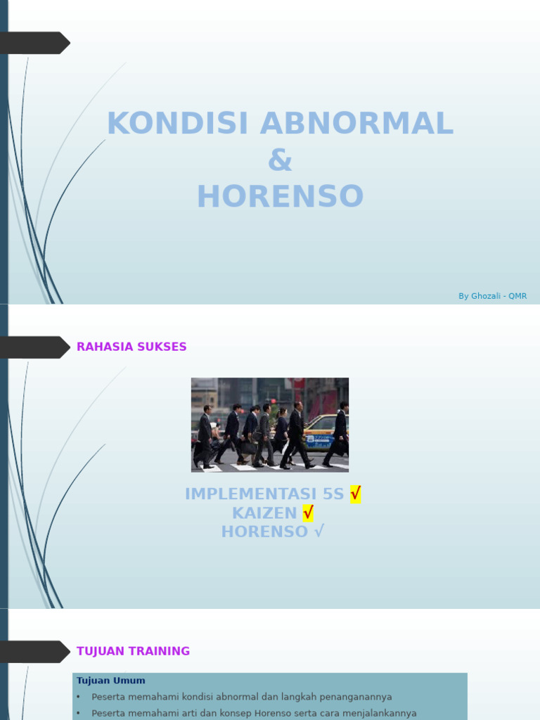 Kondisi Abnormal & Horenso | PDF
